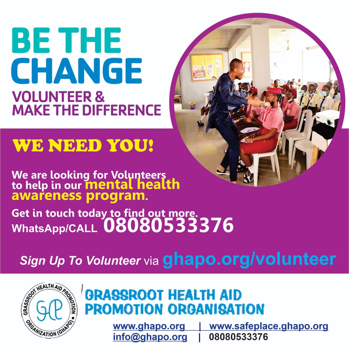 Volunteer - Grassroot Health Aid Promotion Organization